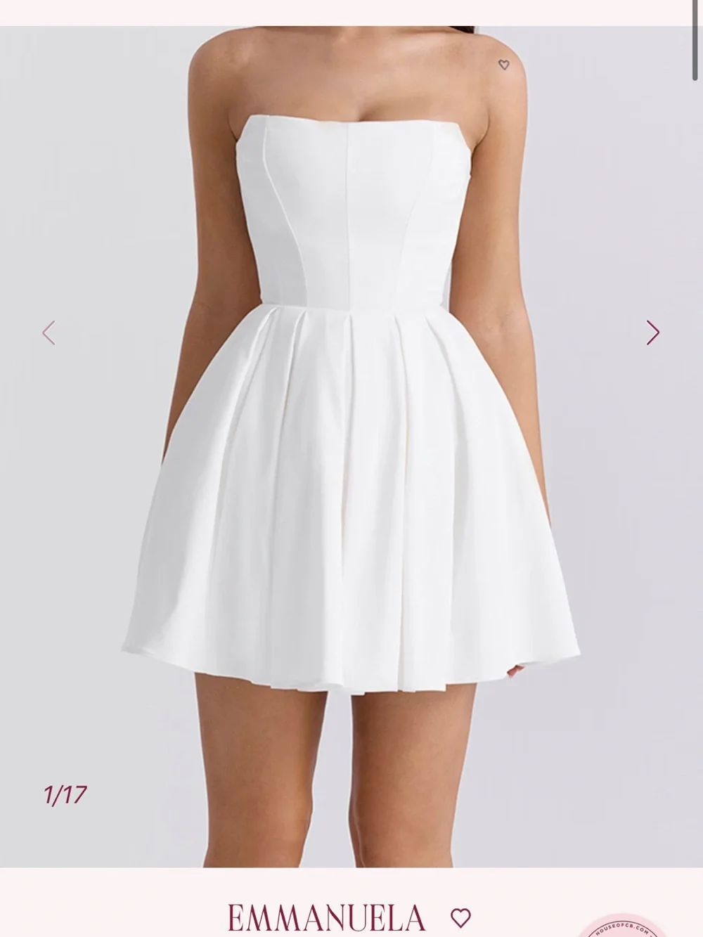 House of CB | Dresses | House Of Cb White Strapless Pleated Mini Dress ...